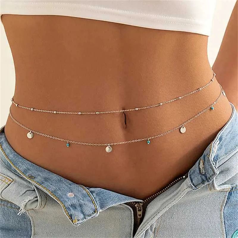 Boho Geometric Sequin Waist Chain Multilayer Belly Chain Gold Waterproof For Womens Summer Fashion Jewelry X240930 From Little sissy 8.29 DHgate.Com