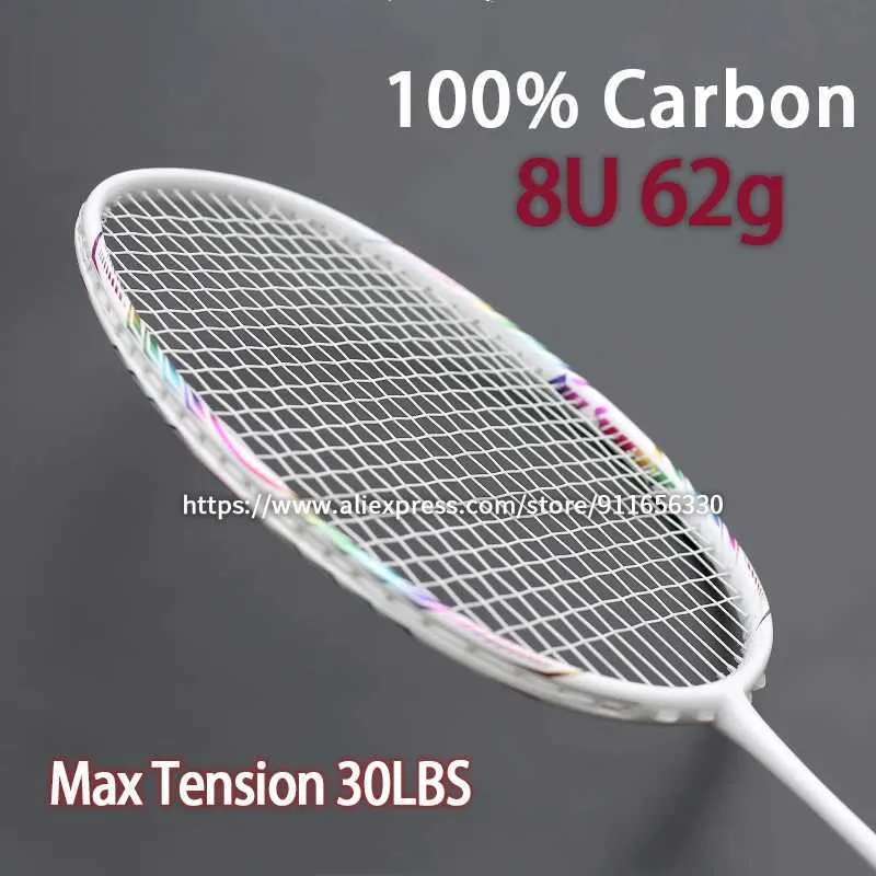 Rainbow Speed Badminton Racket - 8U 62G Super Light, String Pocket, Pro ...