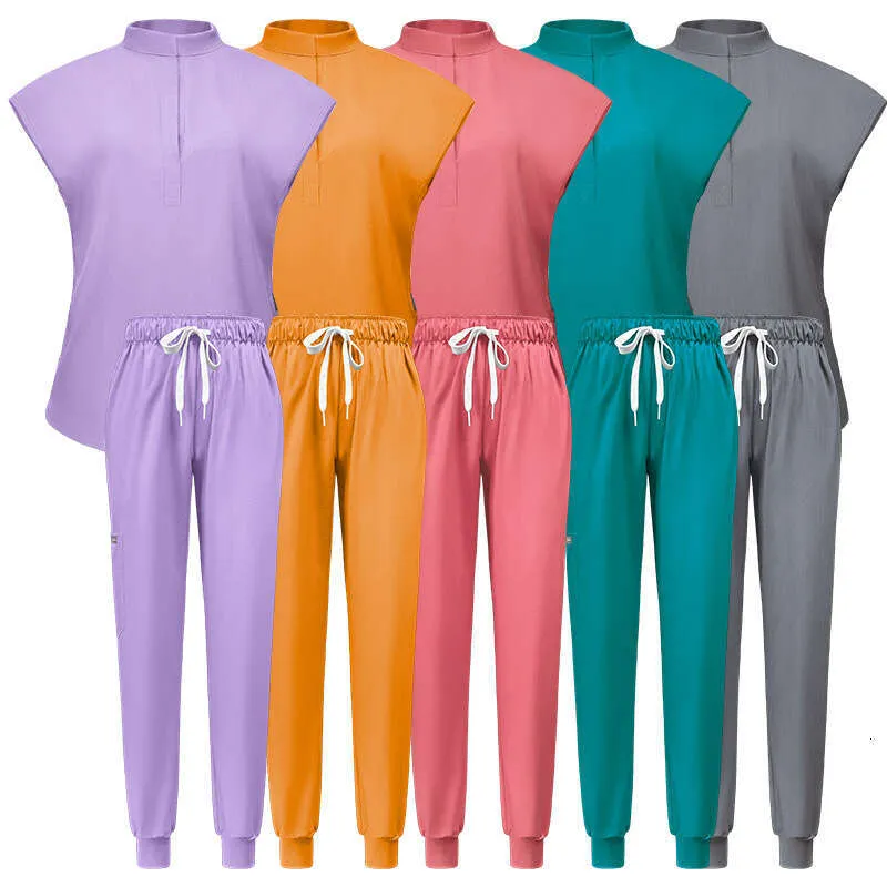 Professional Medical Scrubs Set - Split Top & Elastic Surgical Gown for ...