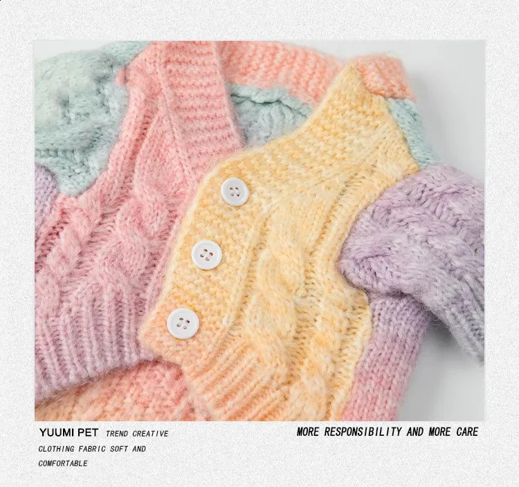 Warm Knit Dog Sweaters - Chihuahua, Yorkie, French Bulldog - Rainbow ...