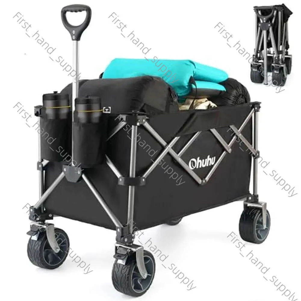 Heavy Duty Folding Utility Wagon - 200L Beach Cart, 440lb Load, Garden ...