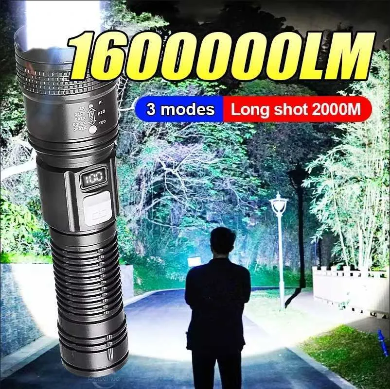 Ultra Bright 160000 Lumen USB Rechargeable Tactical Flashlight ...
