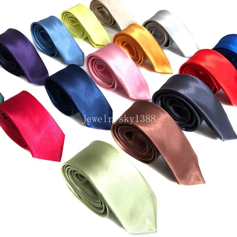 Solid Color Satin Neckties for Men, Students, and Business ...