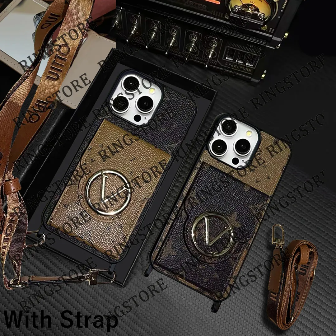 Designer IPhone Case With Card Holder: Premium Leather Crossbody Phone ...