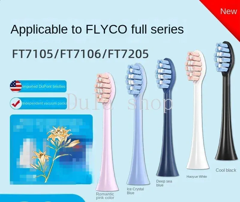 DHgate.com:12 Pack Electric Toothbrush Heads Compatible with FLYCO TH01 - Universal Replacement ...