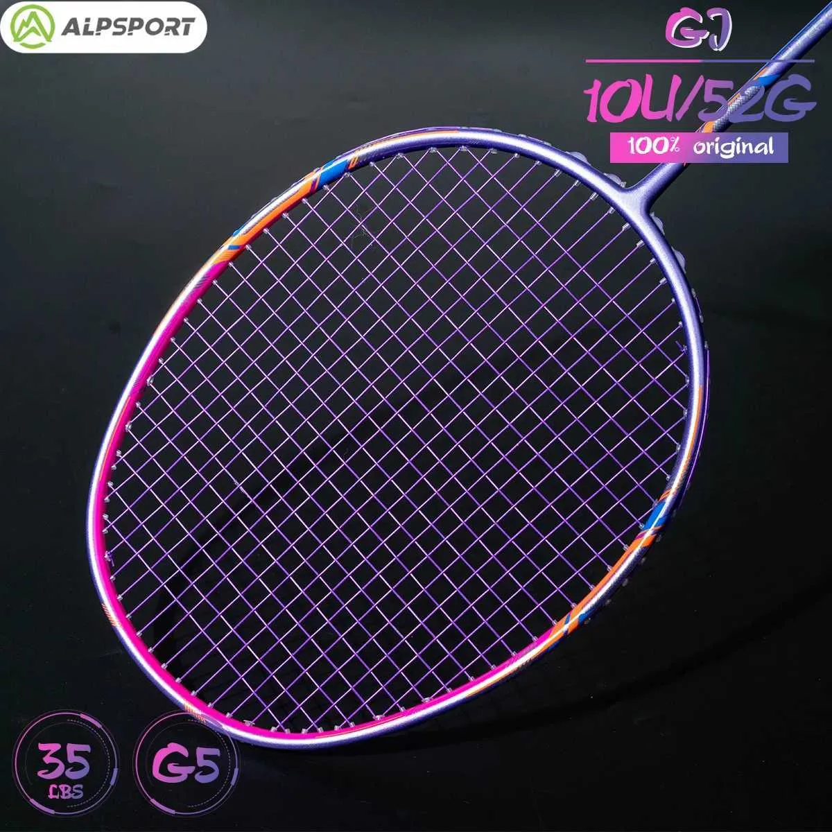 Ultra-Light Badminton Racket - Carbon Fiber & Titanium - Up to 35 lbs ...