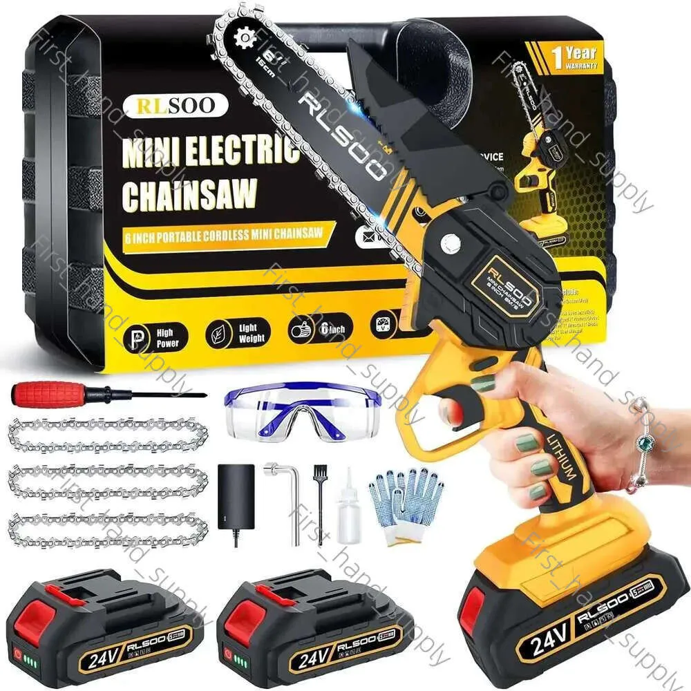 Cordless Electric Chainsaw 6-Inch - Portable Handheld Tree Limb Branch ...