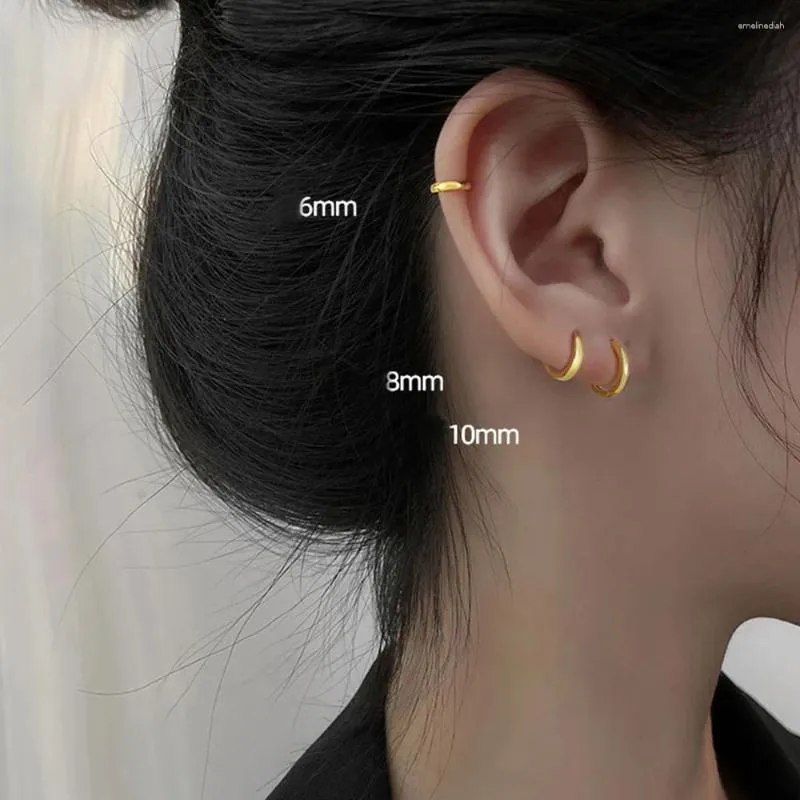 Minimalist Korean Womens Hoop Earrings Near Me In Silver And Gold With Round Ear Buckle Available In 6mm 8mmmm 12mm Sizes From Emelinediah 16.34 DHgate.Com