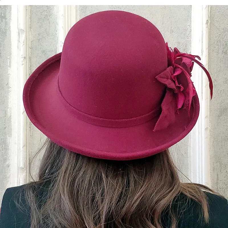 Floral Wool Bucket Hat - Stylish Women's Winter & Spring Fedora, Best ...