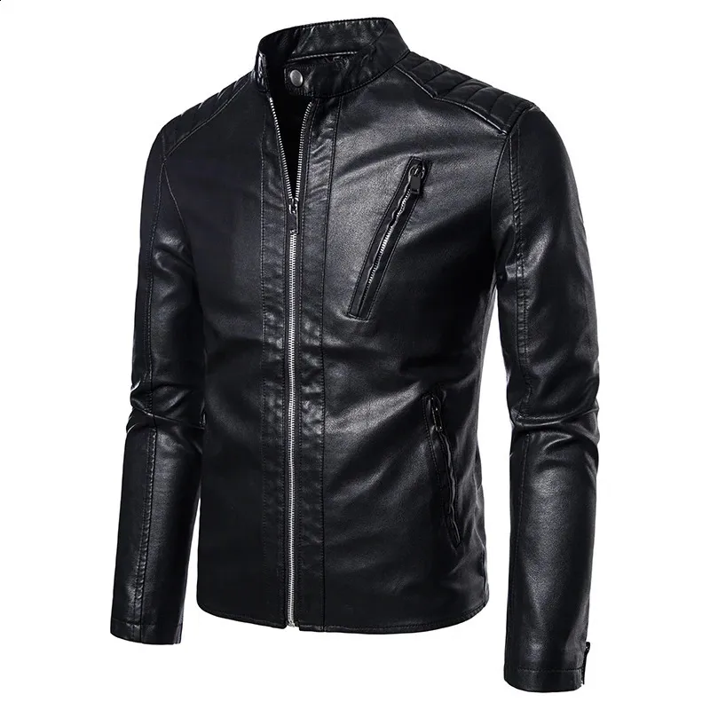 Traf Men's Spring and Autumn Leather Jacket Korean Version Ultra-Thin ...