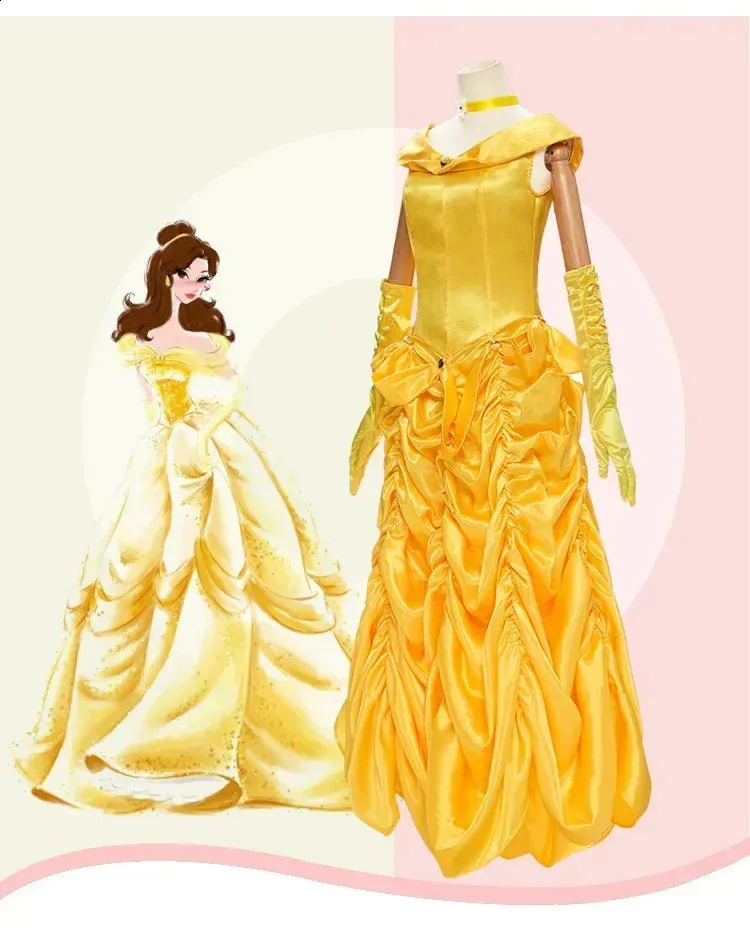 Princess Cosplay Costume: Elegant Yellow Ball Gown for Stage ...