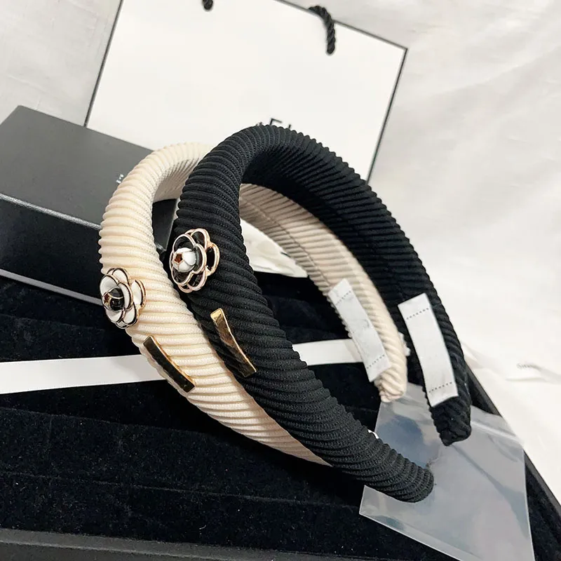 Designer Brand Letter Headband for Women, Stretch Cross Wide Hairbands ...