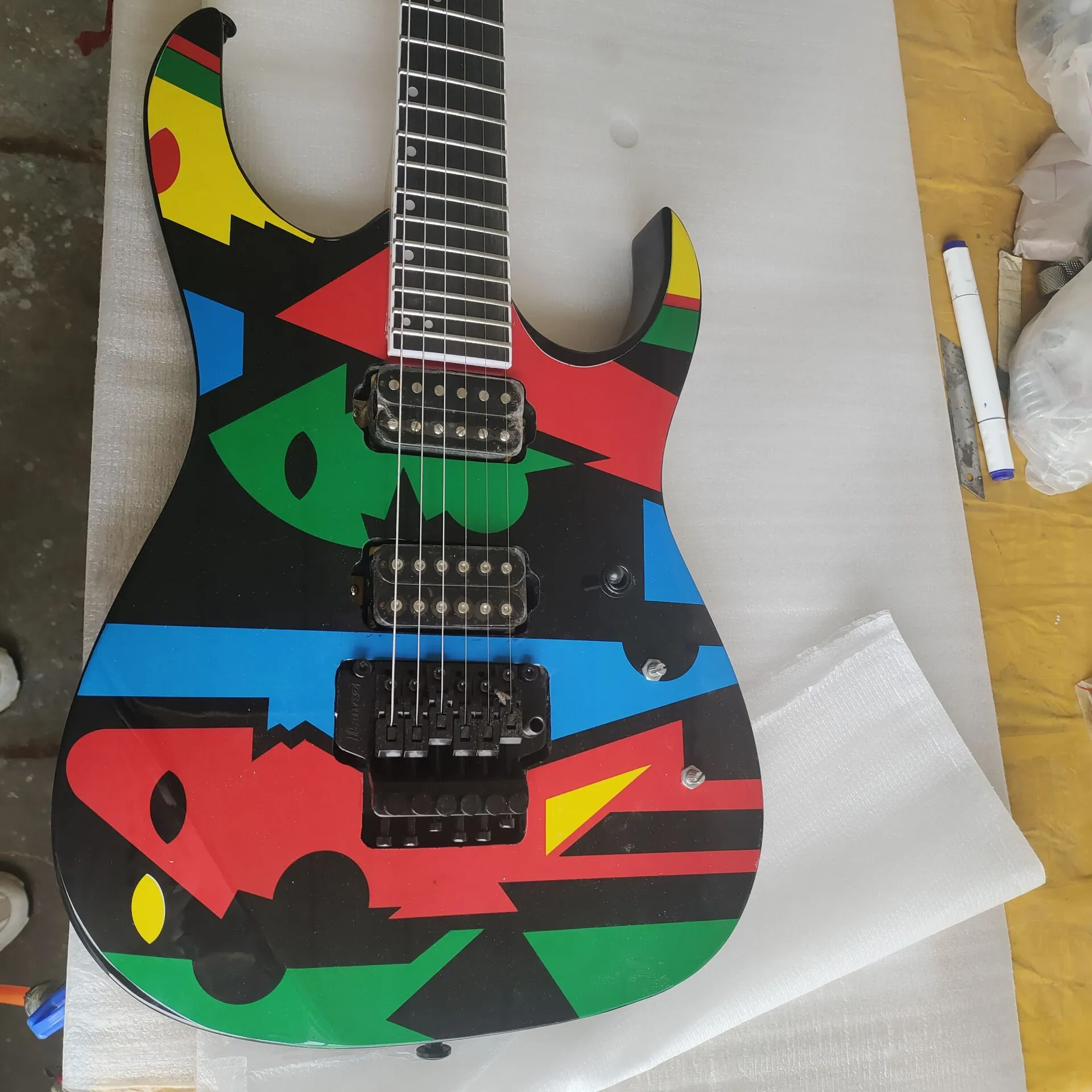 Green JPM Cool Electric Guitars Multi Color Floyd Rose Tremolo Bridge ...