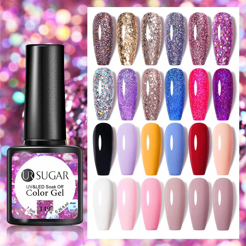 10-Piece Gel Nail Polish Set: UV/LED Soak Off Varnish, Top Coat ...