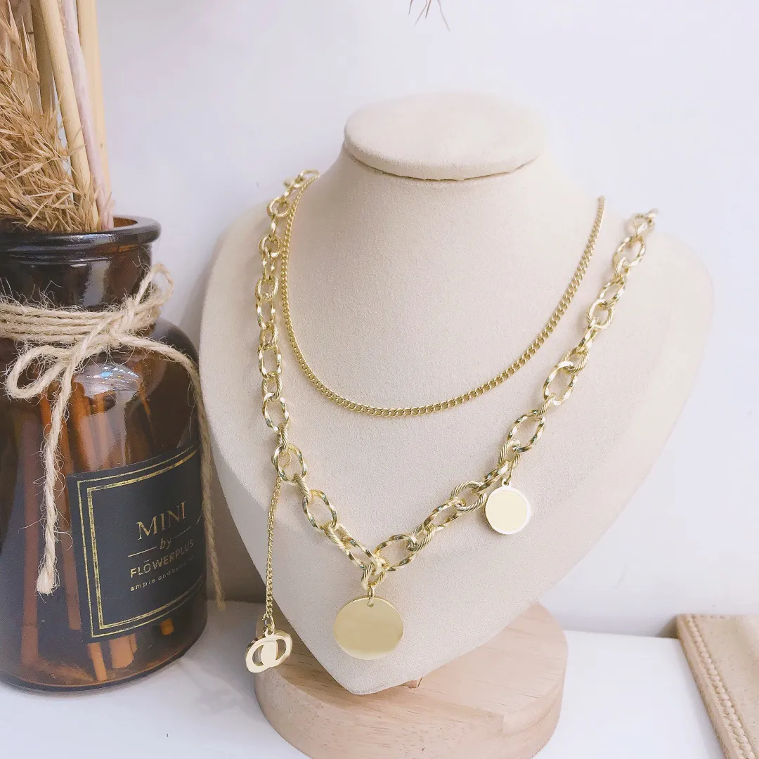 Luxury Designer Necklaces: Double Layer Pendant Necklace Classic Charm ...