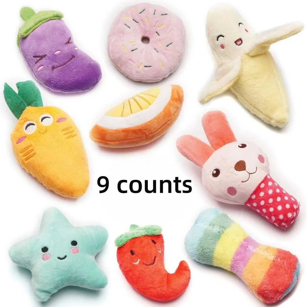 DHgate.com:9-Piece Squeeze Dog Toy Set for Small Dogs - Multicolor ...