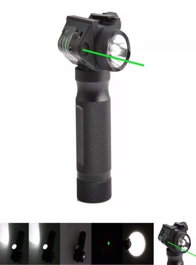 Tactical Fore Grip Hard Light LED Flashlight With Green Laser ...