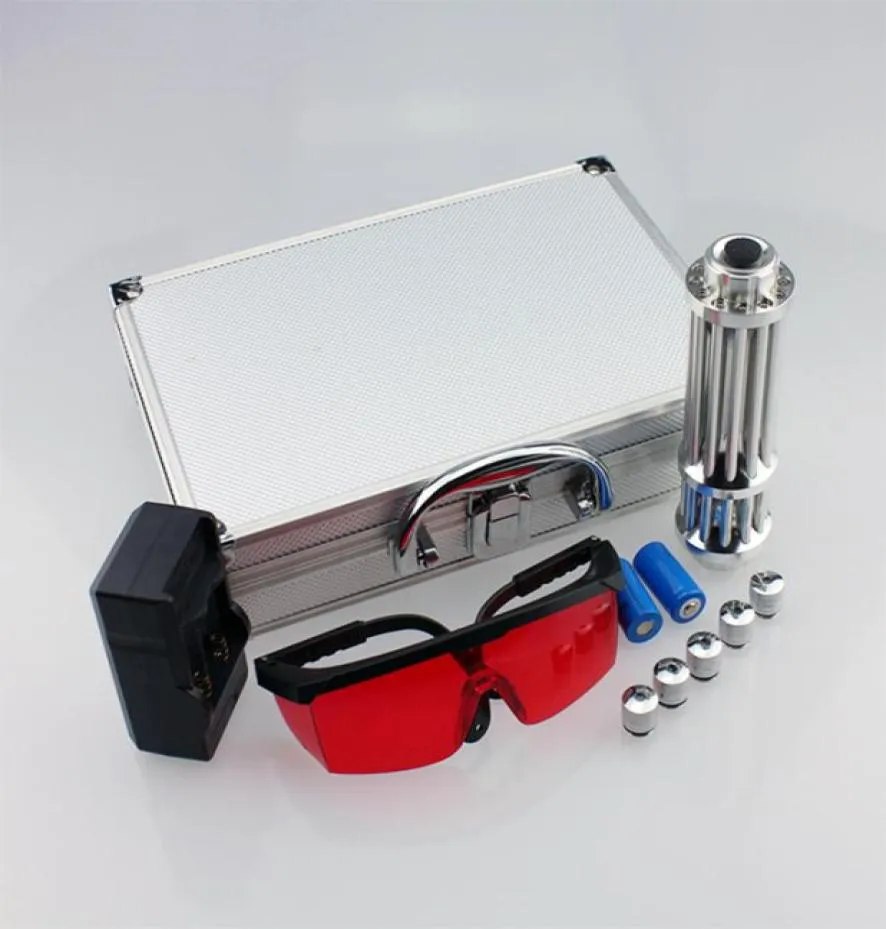 5-in-1 450nm Super Blue Laser Pointer Flashlight - Adjustable Focus, 5 ...