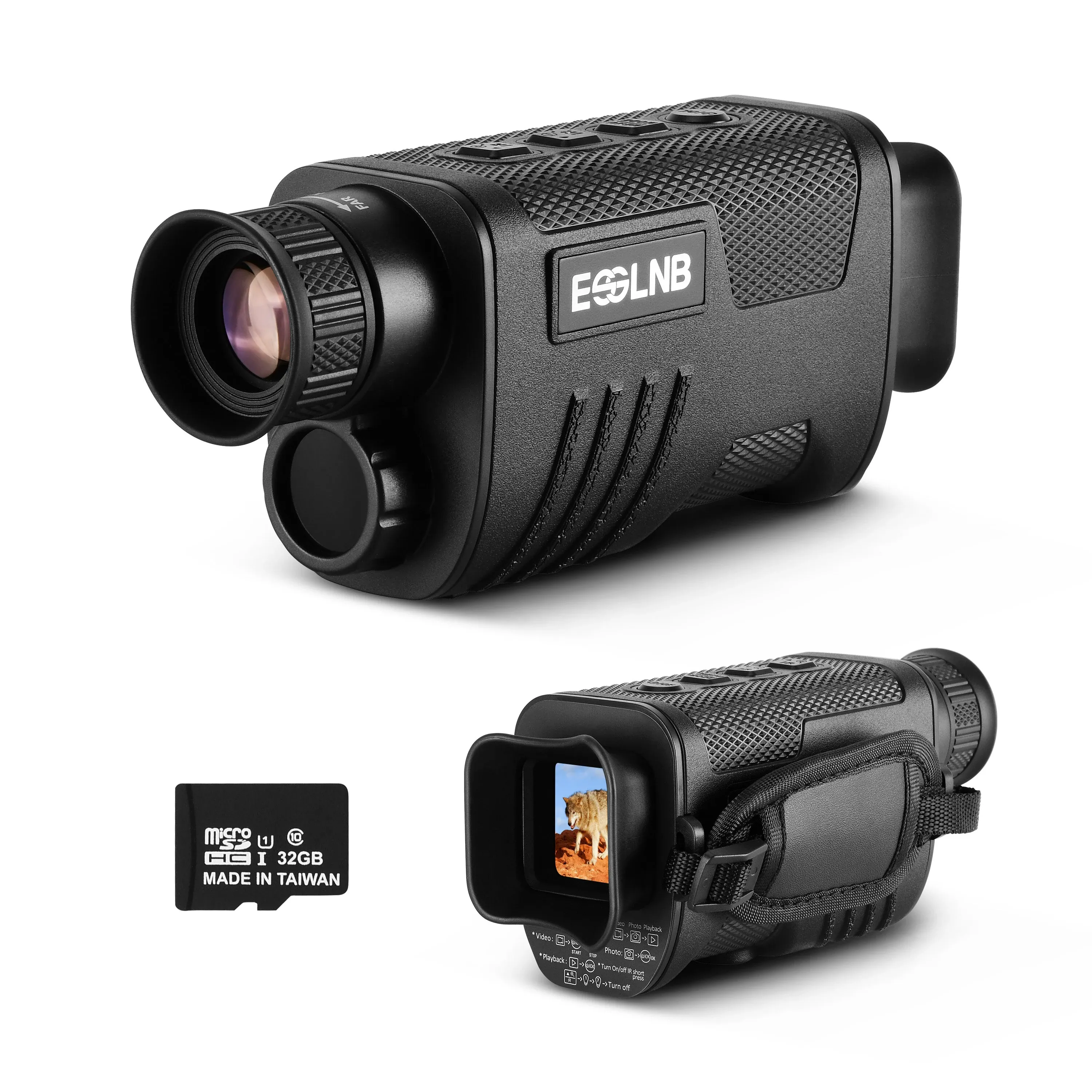 Monocular De Visión Mejorada: Zoom Digital 8x, 1080p, Alcance ...
