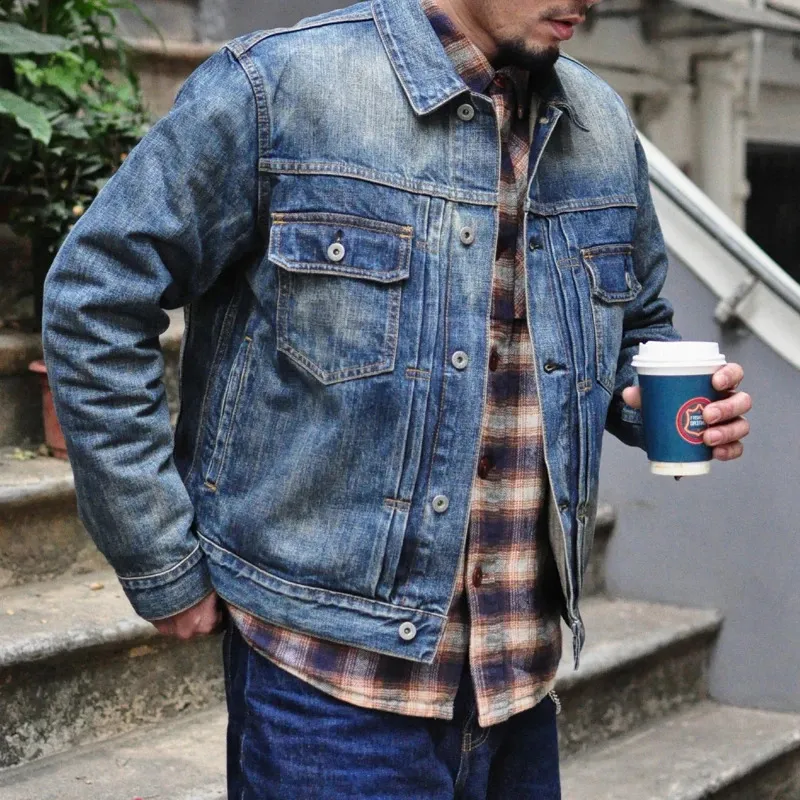 DHgate.com:Mens Distressed Selvedge Denim Jacket DHgate.com:Mens Distressed Selvedge Denim Jacket