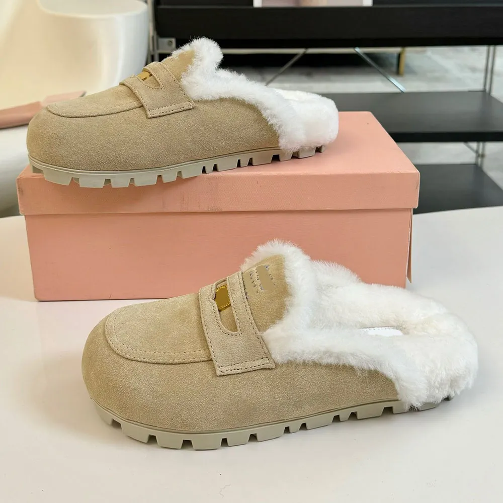 Designer Suede Molly Mule For Women Shearling Lining, Warmth, And ...