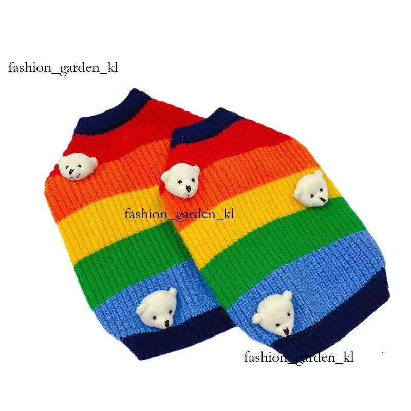 Rainbow Dog Sweater: Cute Round Neck Pet Apparel for Autumn & Winter ...