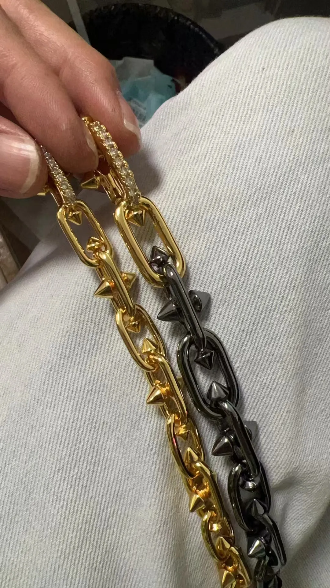 Luxury Gold & Black Chain Pendant Necklace Set - Women's Jewelry for ...