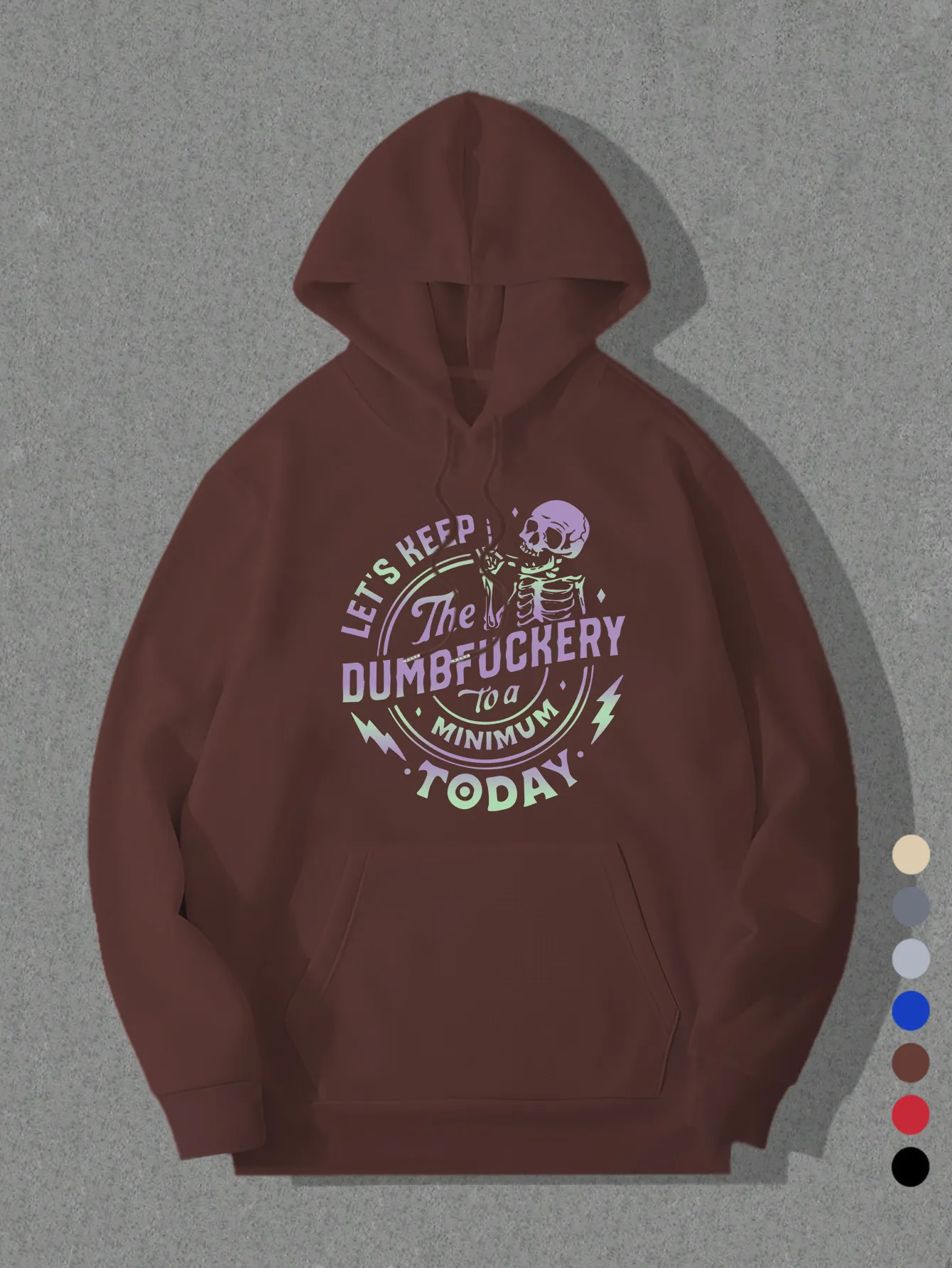 Men's Casual Hoodie with Skull Print Short Sleeve Polyester Pullover ...