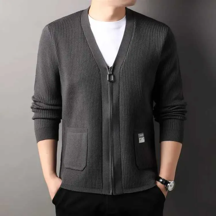 Premium Knit Zipper Cardigan for Men - Long Sleeve, Best Seller! Mens ...