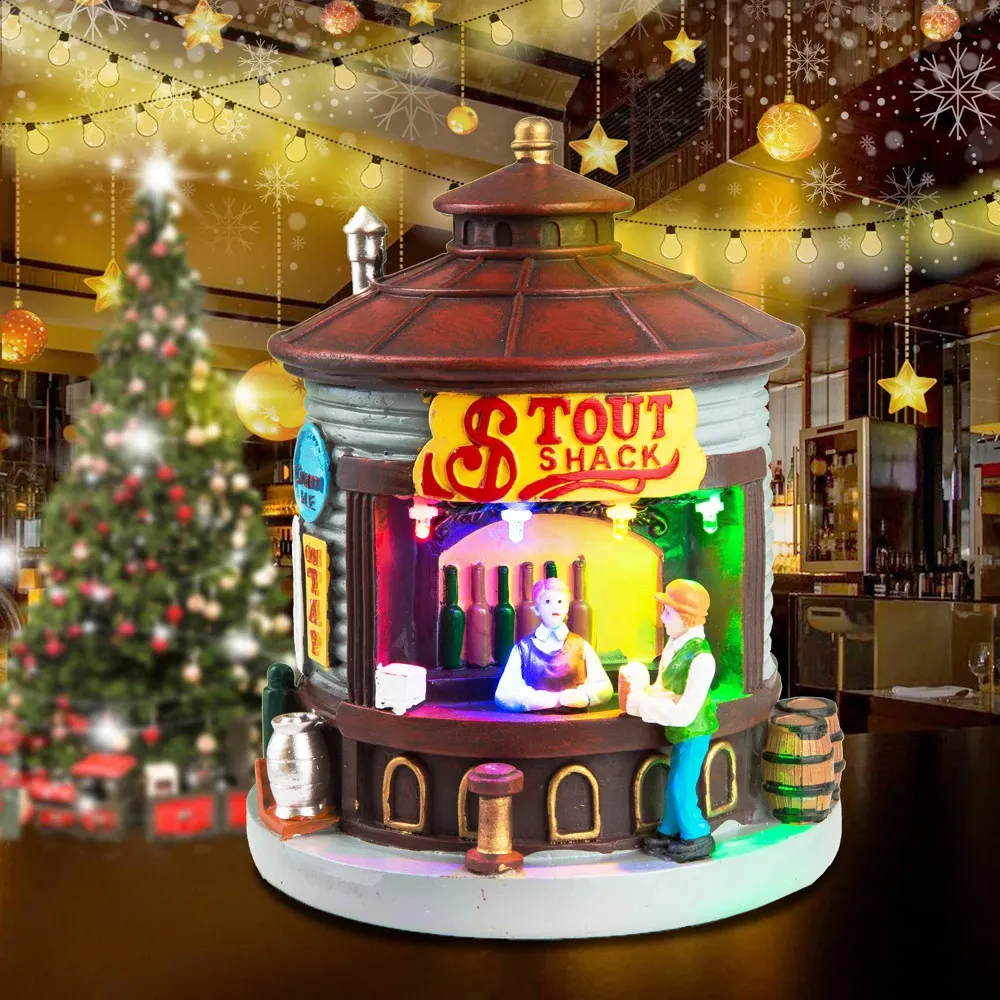 LED Christmas Village Accessories Stout Shack Lit House Decoration For ...