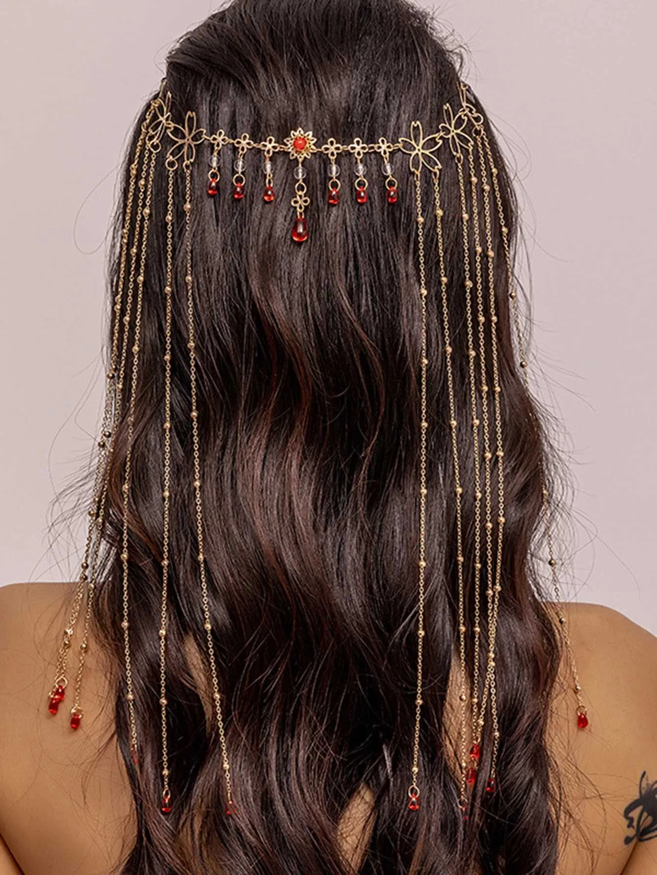 Gold Metal Dangling Chain Headpiece Long Fringe... From Happy_dust1, $5 ...