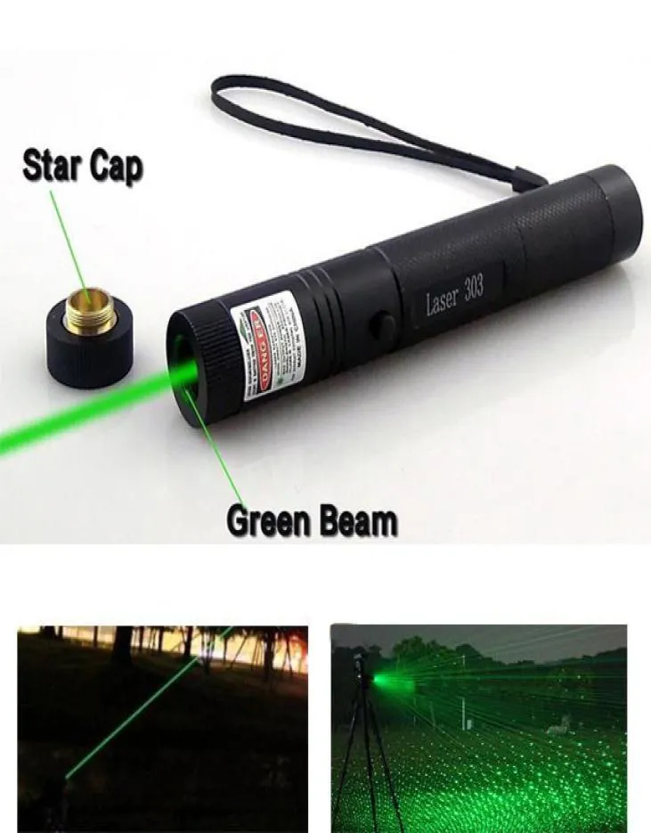 High Power Green Laser Pointer Pen - 532nm Beam, 303 Style, Safe Key ...