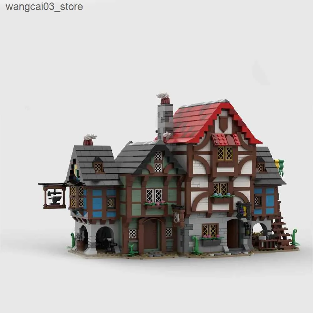 Medieval Street View Building Blocks Set Tailor's House, Alleys, Inn ...