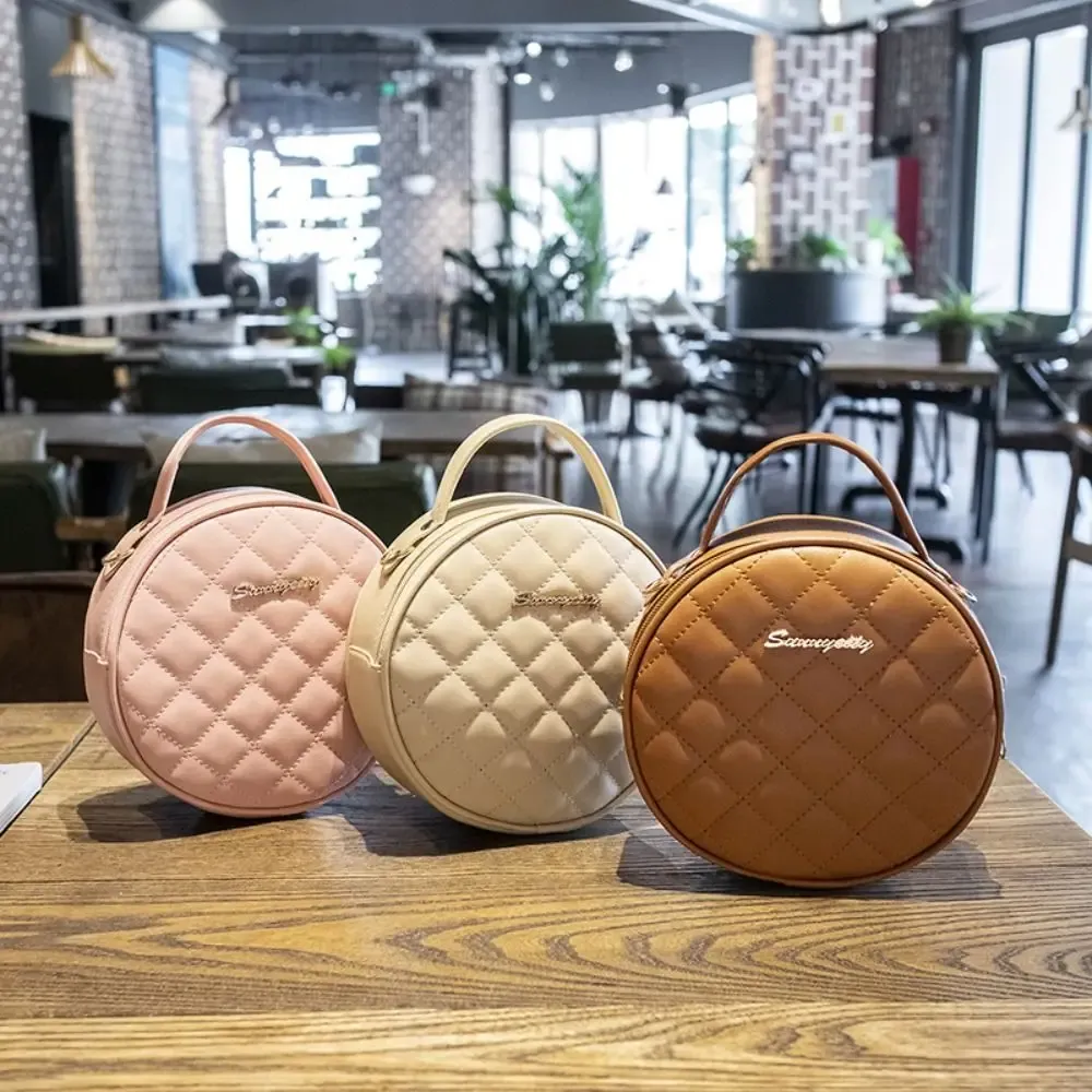 Lingge Designer PU Leather Small Round Shoulder Bag ... From ...