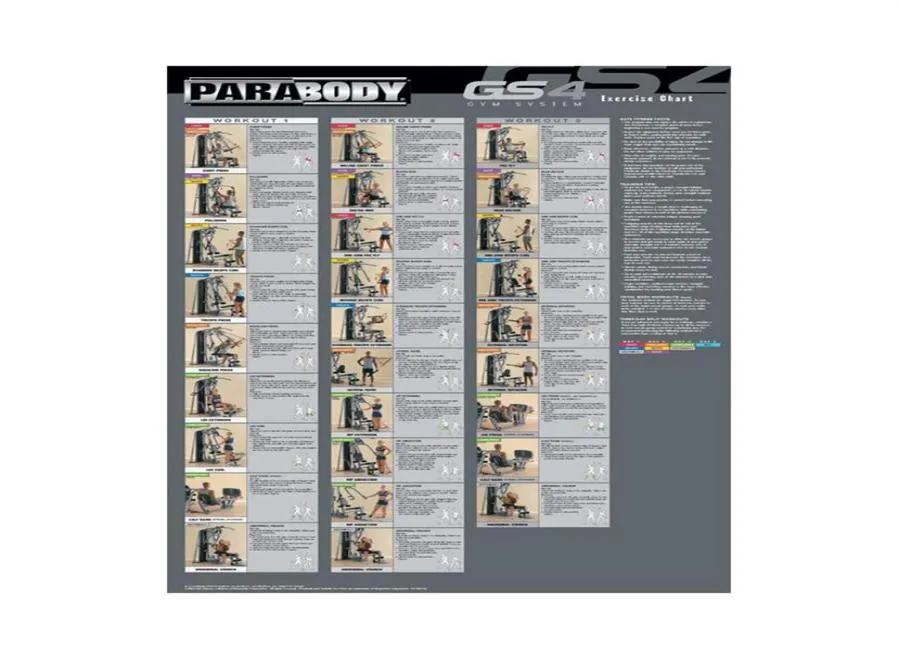 Body GS4 SYSTEM Exercise Chart Poster Painting Print Home Decor Framed ...