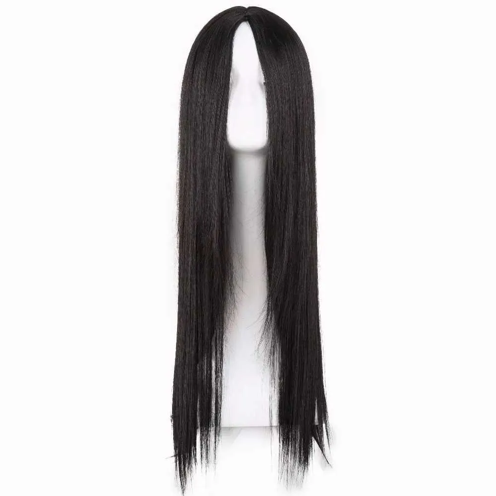 Long Red Wig, Middle Part, Straight Synthetic Hair - Heat Resistant ...