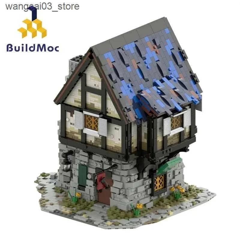 Building Blocks Mini Medieval Blacksmith Shop Set: Architecture House ...