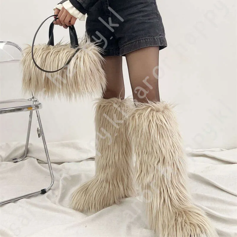 Knee High Fashion Boot Set: Plush Lined, Waterproof, Imitation Wool ...