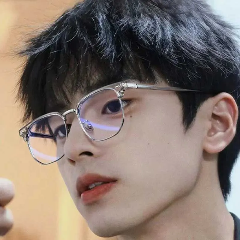 Classic Semi Rimless Blue Light Blocking Glasses - Stylish Square ...