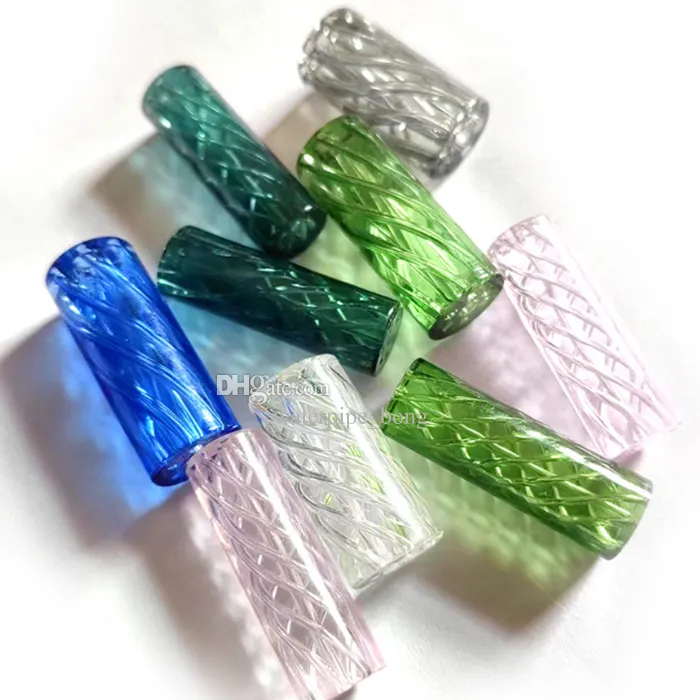 Spiral Glass Pipe Tips 7mm 8mm 10mm 12mm OD, 30mm Height | Colorful ...