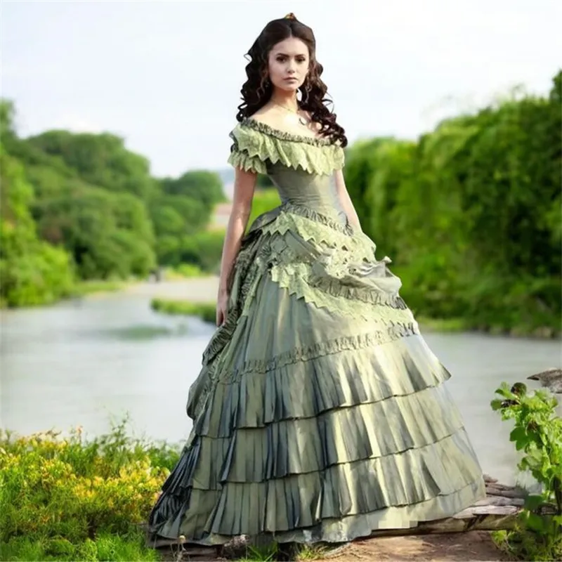 Gothic Prom Gowns: Victorian Rococo Off Shoulder Evening Dress Civil ...