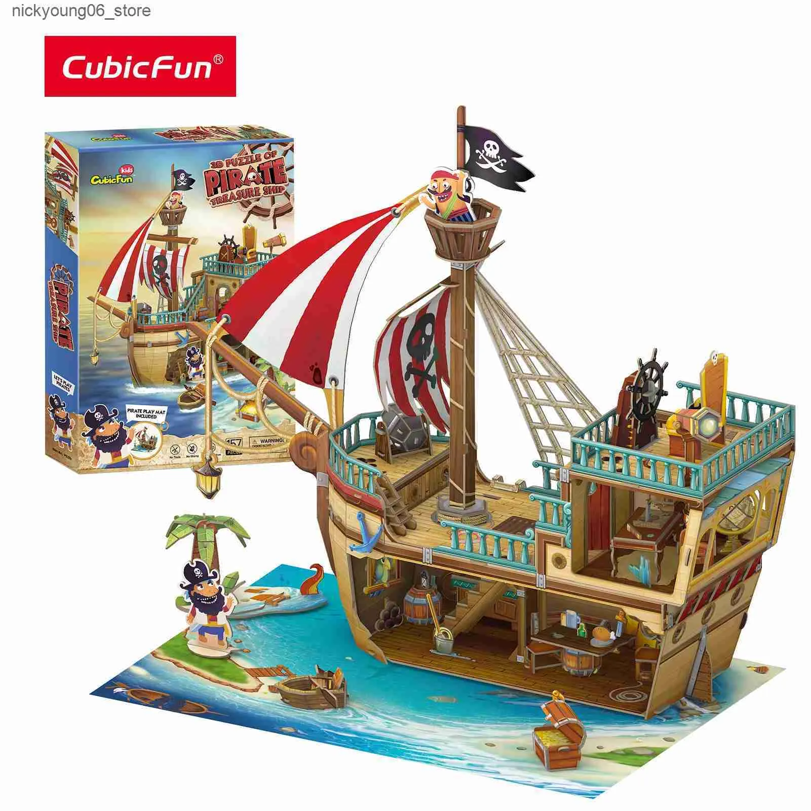 Pirate Ship 3D Puzzle Kit - - Arts, Crafts & STEM Project - Perfect ...