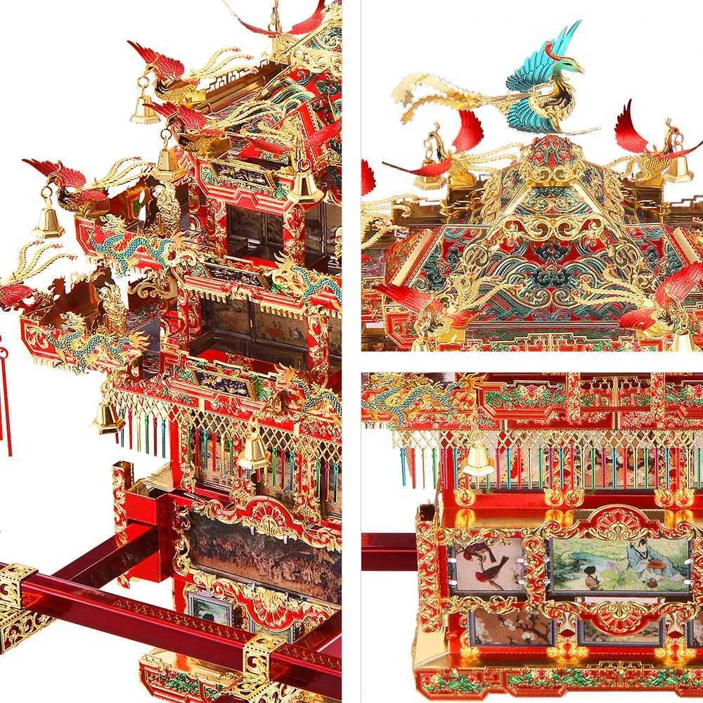 Metal Model Building Kit: Intricate 3D Puzzle of a Bridal Sedan Chair ...