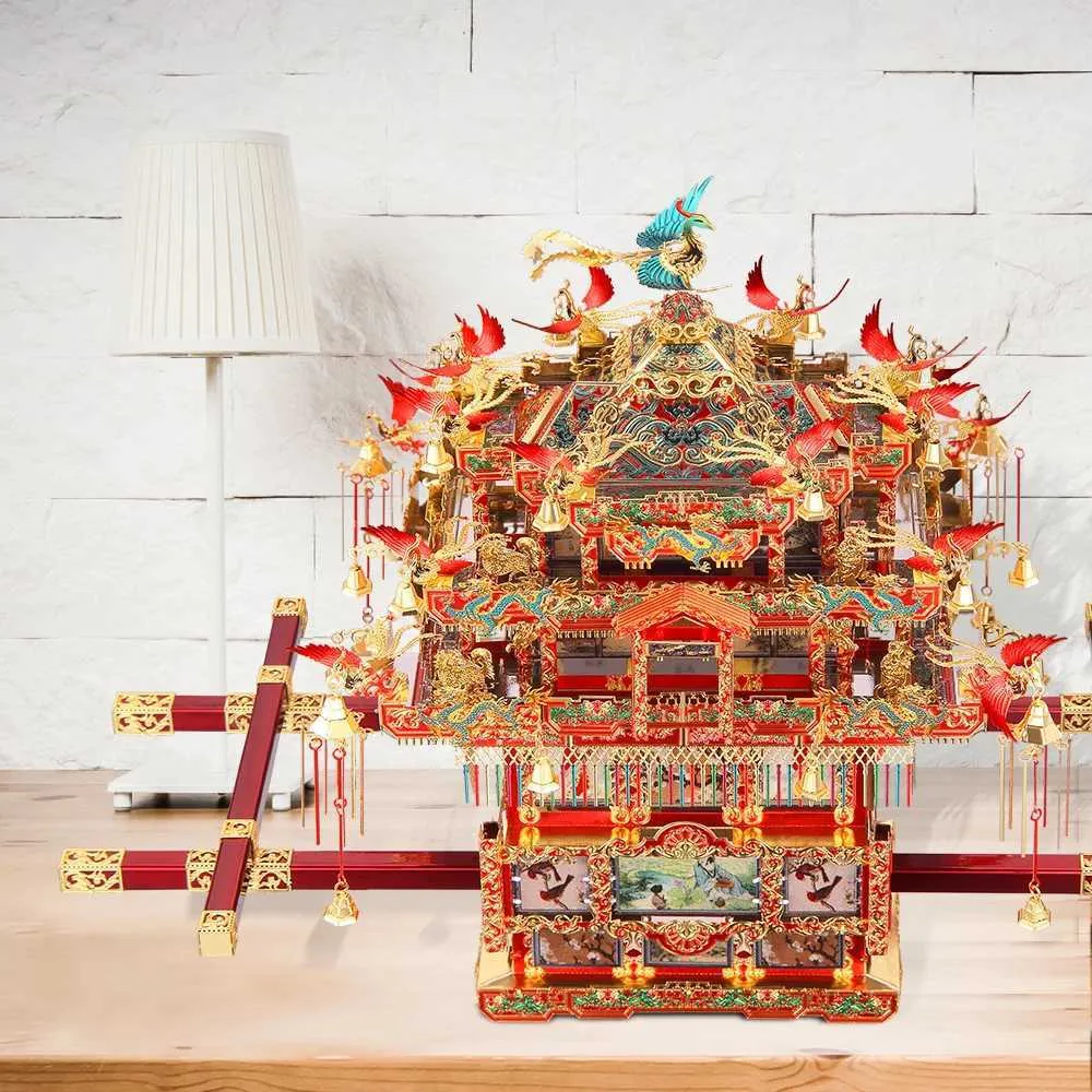 Metal Model Building Kit: Intricate 3D Puzzle of a Bridal Sedan Chair ...