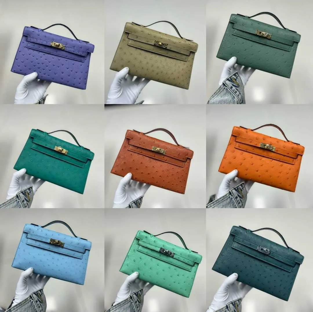 Exotic Ostrich Leather Handbag: Luxury 25cm Designer Bag, Handmade ...