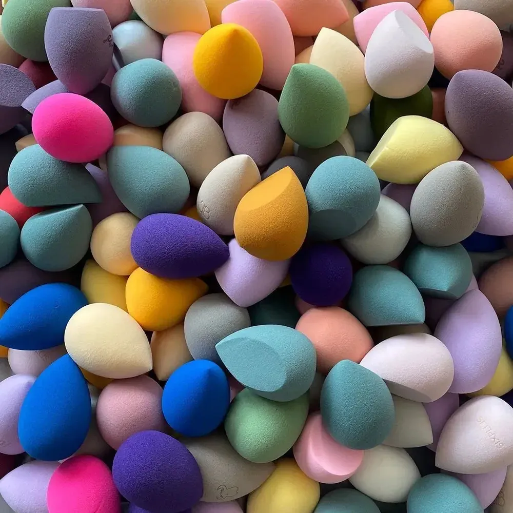 50 Mini Cosmetics Egg Puffs for Foundation, Makeup Powder, and Mixer ...