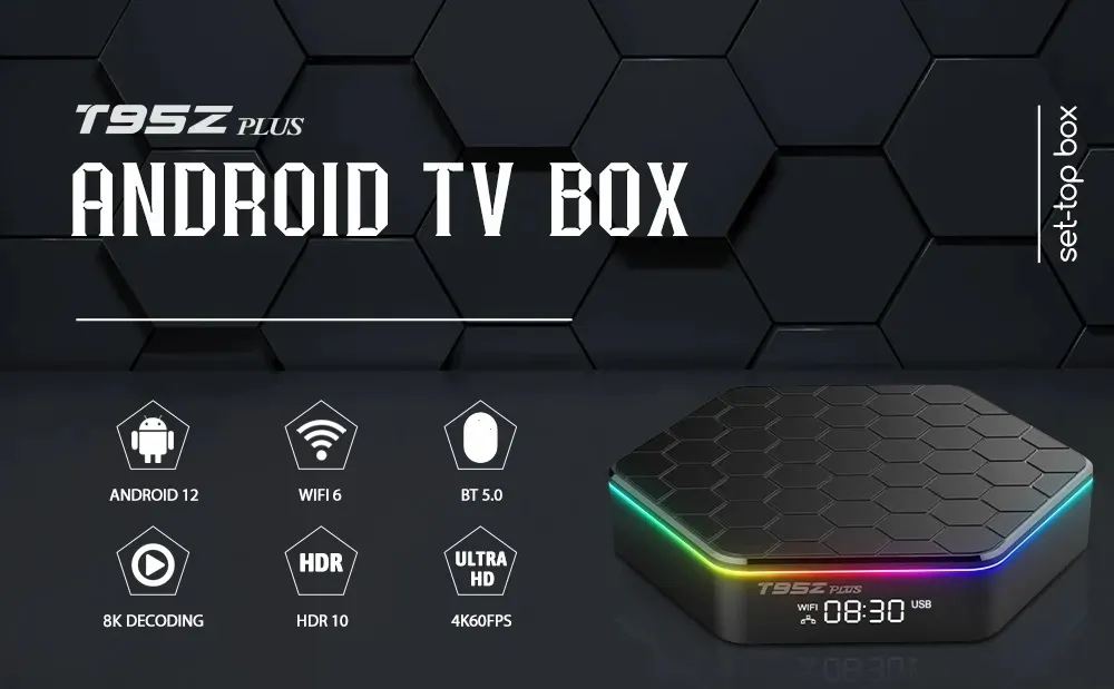 T95Z PLUS Smart TV Box Android 12 Bluetooth 5.0 8K Wifi 4GB RAM 16GB ...