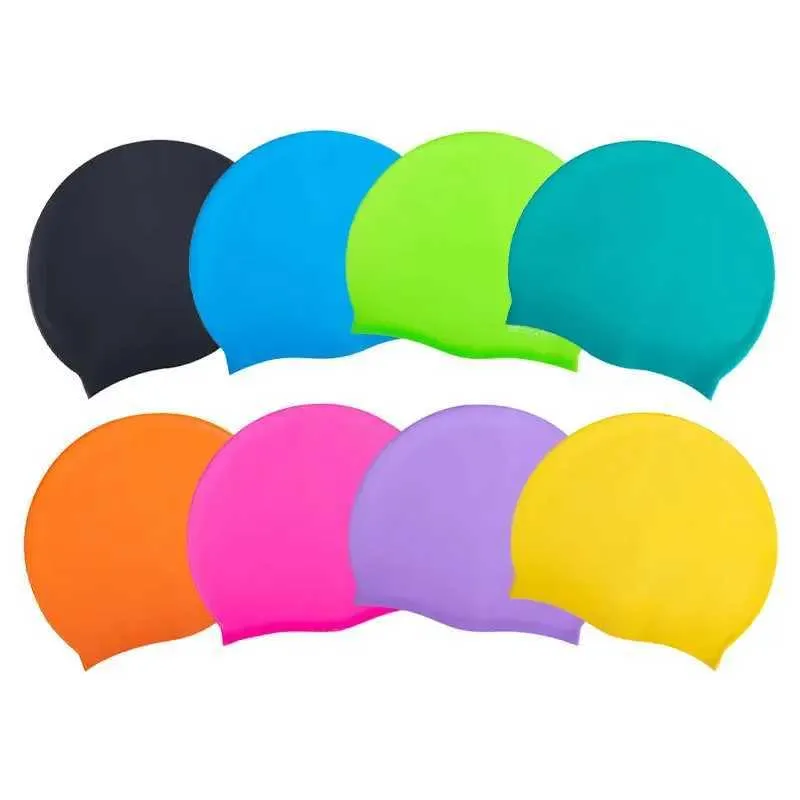 Unisex Silicone Swimming Cap - Solid Colors, High Stretch, Pool ...