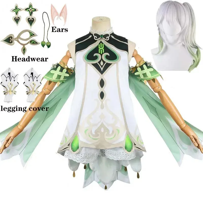 Genshin Impact Nahida Cosplay Costume Full Set Outfit And Wig For 2024 ...