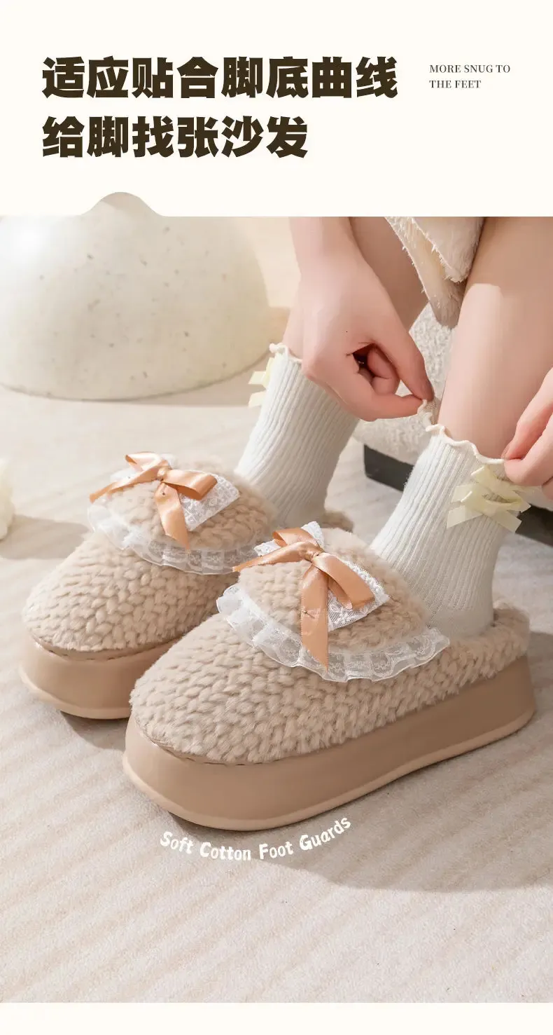 Plush Platform Fur Slider Slippers: Cozy Anti-Slip Home Shoes - Shop ...